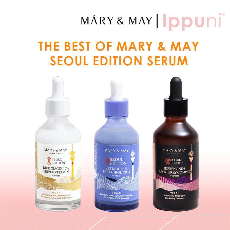 MARY & MAY Seoul Edition Vegan Rice Niacin 10% Triple Vitamin / Retinol 0.1% Bakuchiol ...