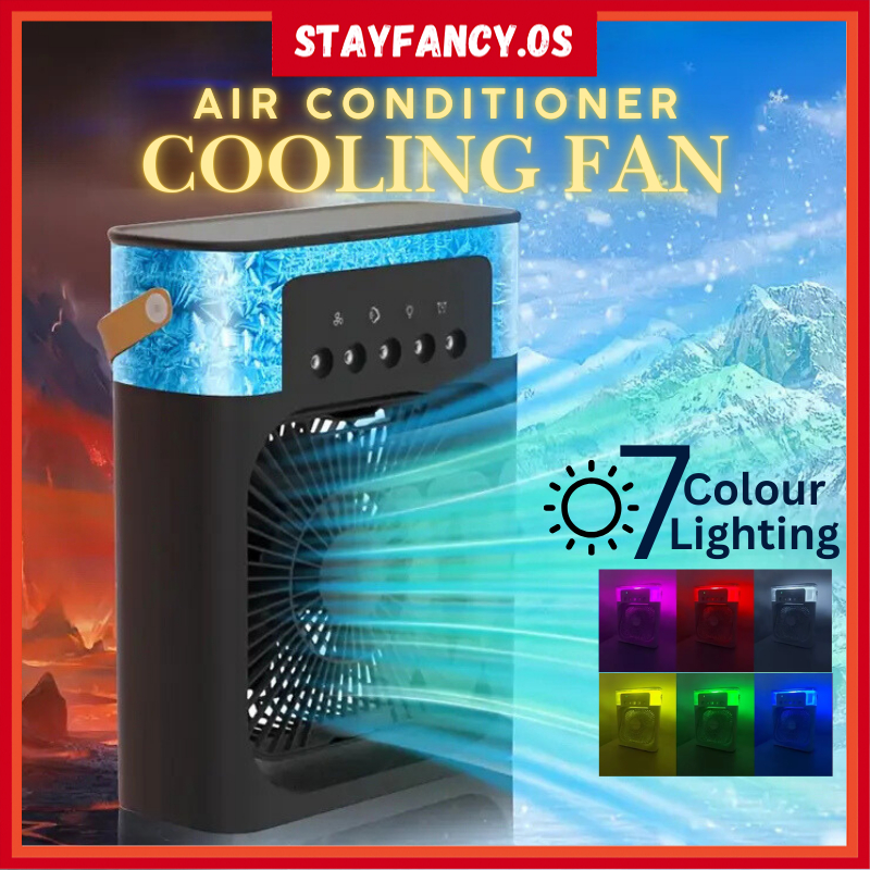 S.F Air Conditioner Cooling Fan With 5 Sprays 7 Color Light USB ...