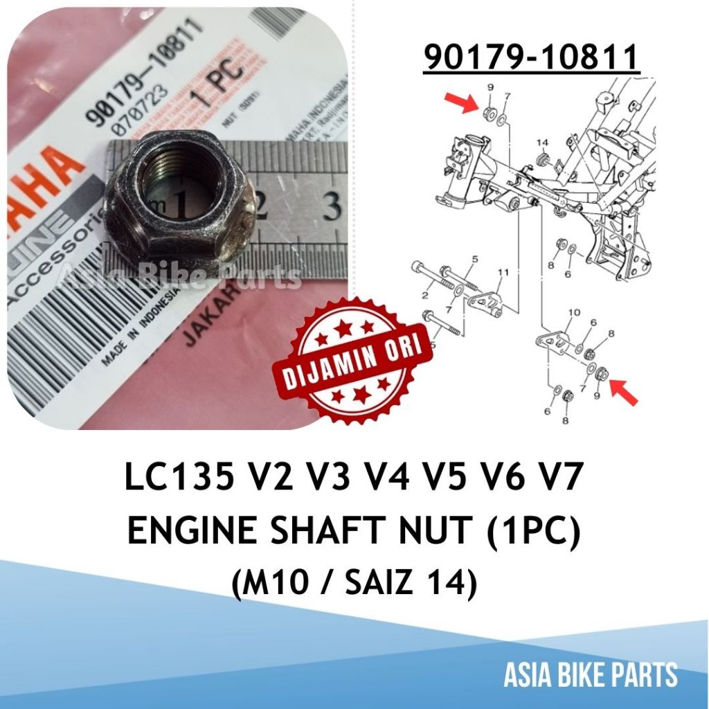 Yamaha Original LC135 V2 V3 V4 V5 V6 V7 Engine Bolt Nut ikat Shaft ...