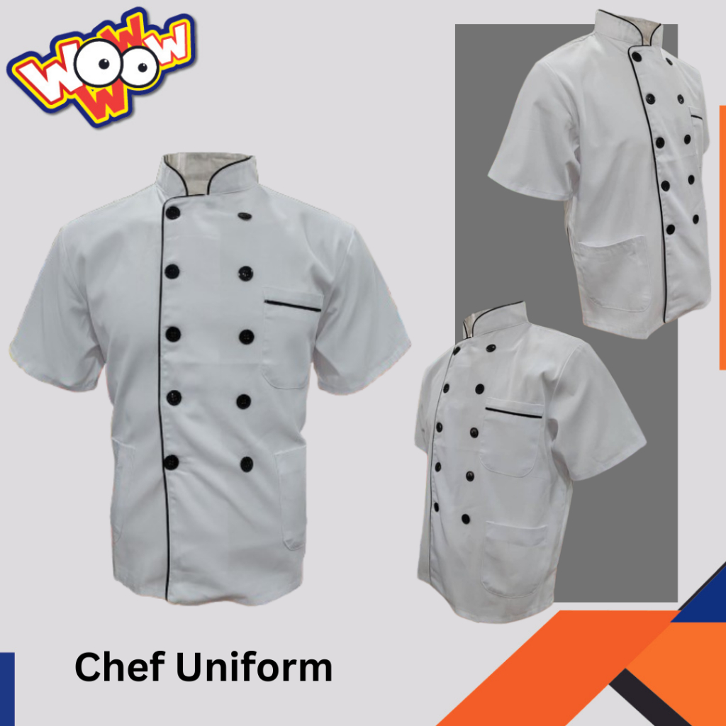 [CLEARANCE] Unisex Chef Uniform Short Sleeve Hotel Restaurant Kitchen ...