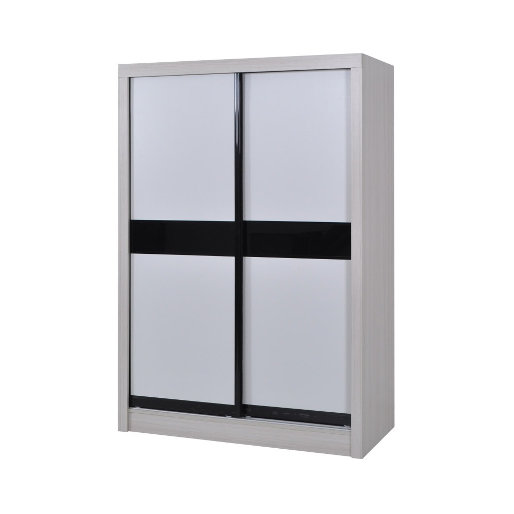 Como Home 4ft Sliding Door Wardrobe with Black Aluminium Door Frame ...