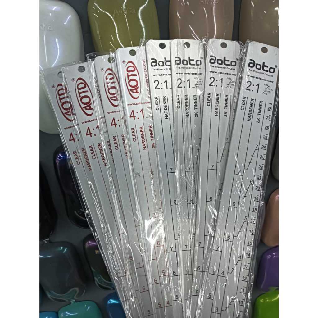 MEASURING RULER FOR MIXING CLEAR / PRIMER/2K PAINT/PEMBARIS UKUR/2:1/4: ...