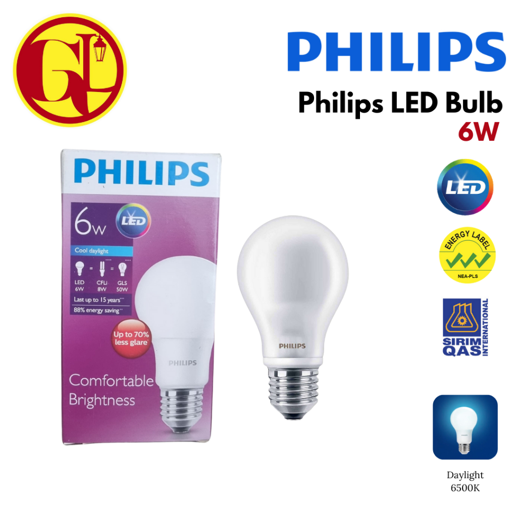 [SIRIM] LED 6W BULB PHILIPS DAYLIGHT E27 220-240V | 灯泡 | MENTOL ...