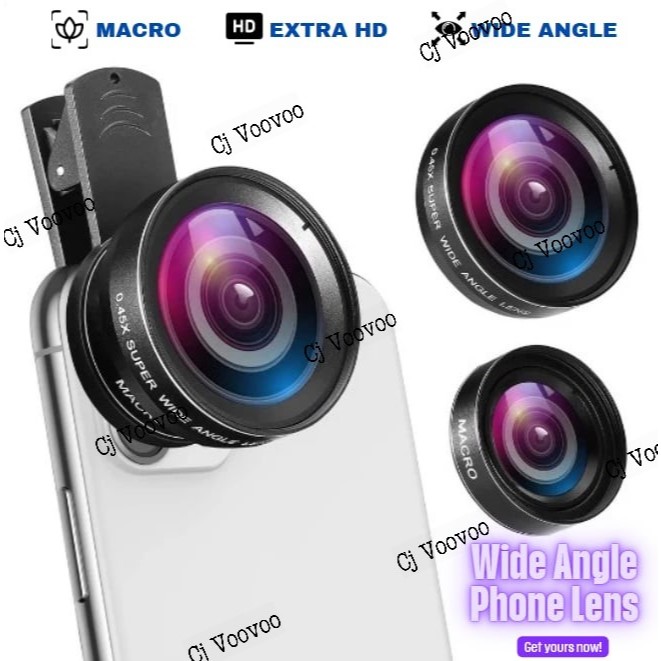 Mobile Phone Lens 0.45X 0.6X Wide Angle & 15X Super Macro Camera Two in One Fish Eye Universal ...