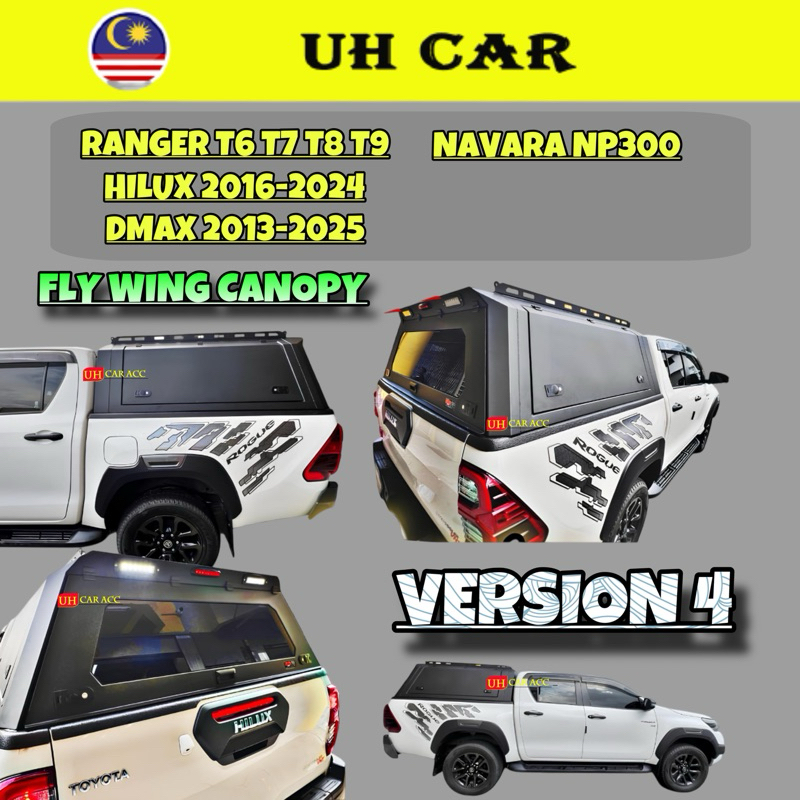 （BULLTEC V4) Metal / Aluminium Fly Wing Canopy Metal Bed Cover Ranger ...