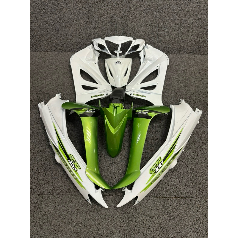 CT100/CT110 Body Cover Set Hijau/Putih Sticker Siap Tampal | Shopee ...