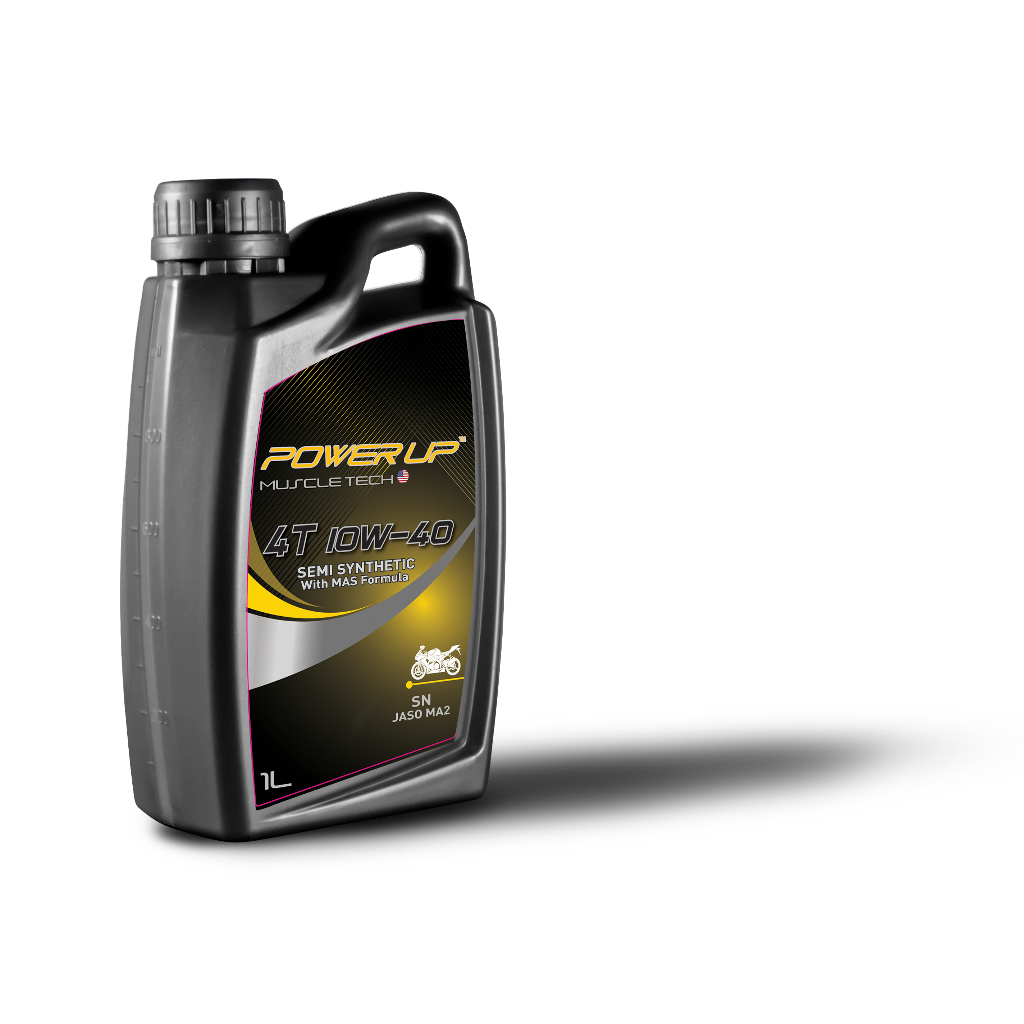 MOTORCYCLE OIL - POWER UP MUSCLE TECH 4T 10W-40 SEMI SYNTHETIC WITH MAS ...