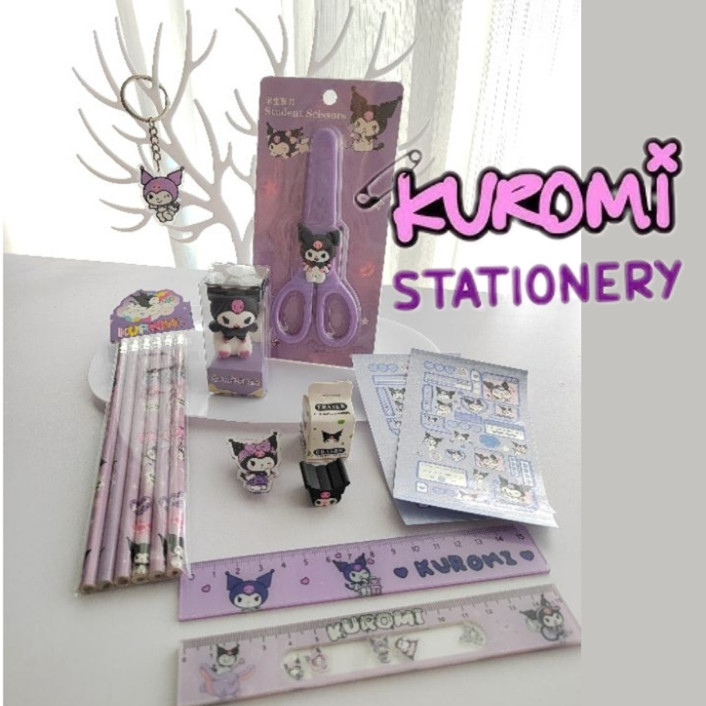 Kuromi Stationery Kuromi Pencil Sharpener Eraser Sticker Scissors Ruler ...