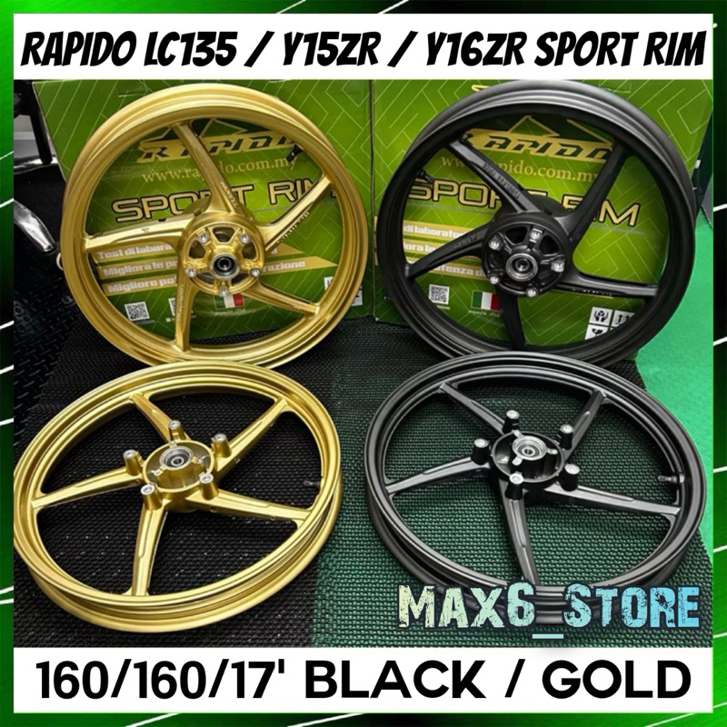 RAPIDO 501 SPORT RIM 1.6-1.6-17 Y15ZR Y16ZR LC135 Racing Size SportRim Pro Wheel LC Y15 Y16 5 ...