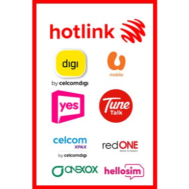 Topup Instant Reload CELCOM, DIGI, U MOBILE, YES, TUNE TALK, RED ONE, XOX, HELLO SIM, HOTLINK ...