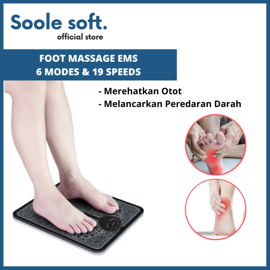 𝗦𝗼𝗼𝗹𝗲 𝘀𝗼𝗳𝘁. EMS Foot Massage Pad Pengurut Kaki Feet Simulator Patch ...
