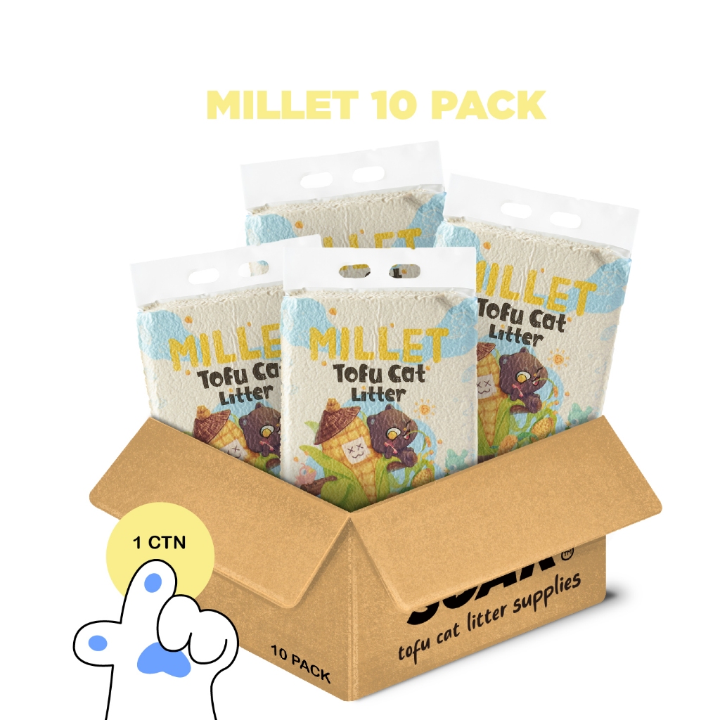SOAR.OS Millet Tofu Cat Litter 6L/2KG Tofu Pasir Kucing 10 Packs (1 ...