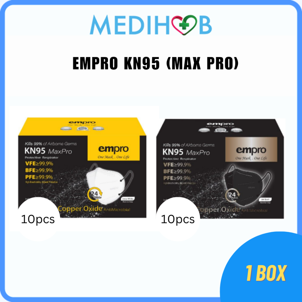 Empro Respirator KN95 Max Pro Copper Oxide Anti-microbial Face Mask VFE ...
