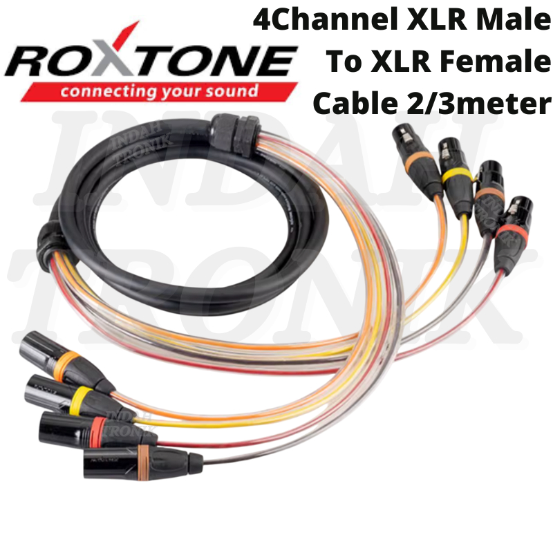 Roxtone Snake Cable 4Channel XLR Male To XLR Female Audio Signal Patch ...