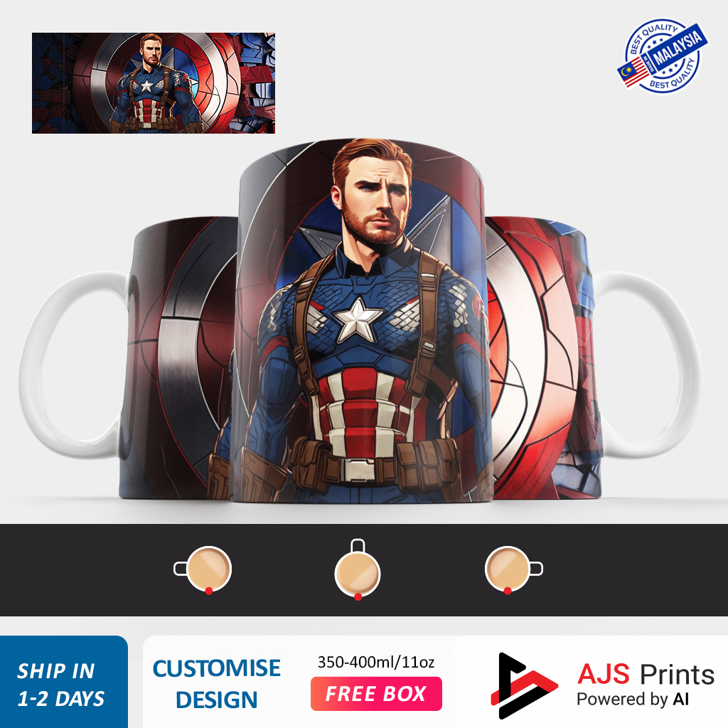 (READY STOCK) CAPTAIN AMERICA Creative Marvel COFFEE Mug/ Cup (CAPTAIN ...