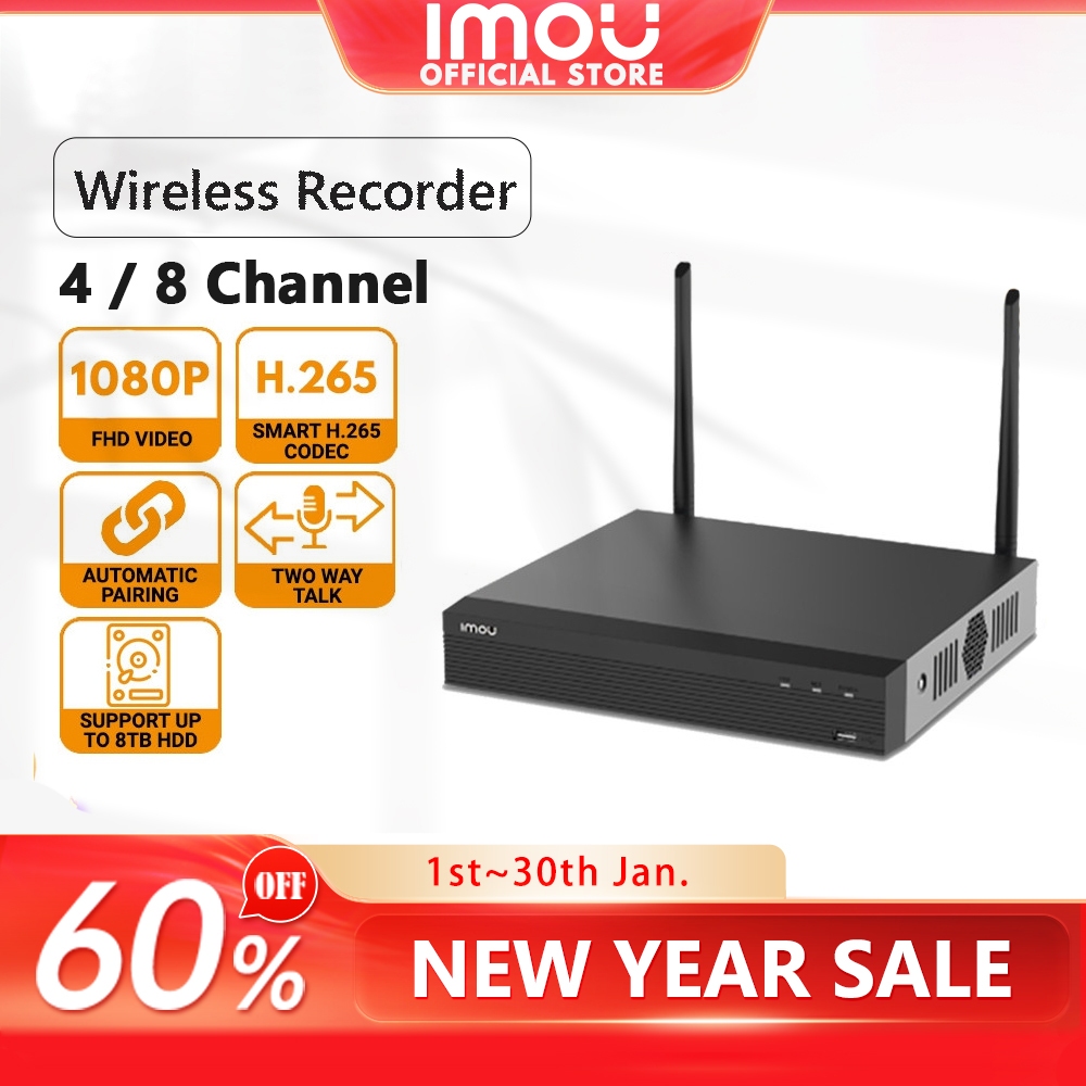 Imou Wireless Recorder FHD Video 4 Channel/8 Channel Auto Pairing NVR ...