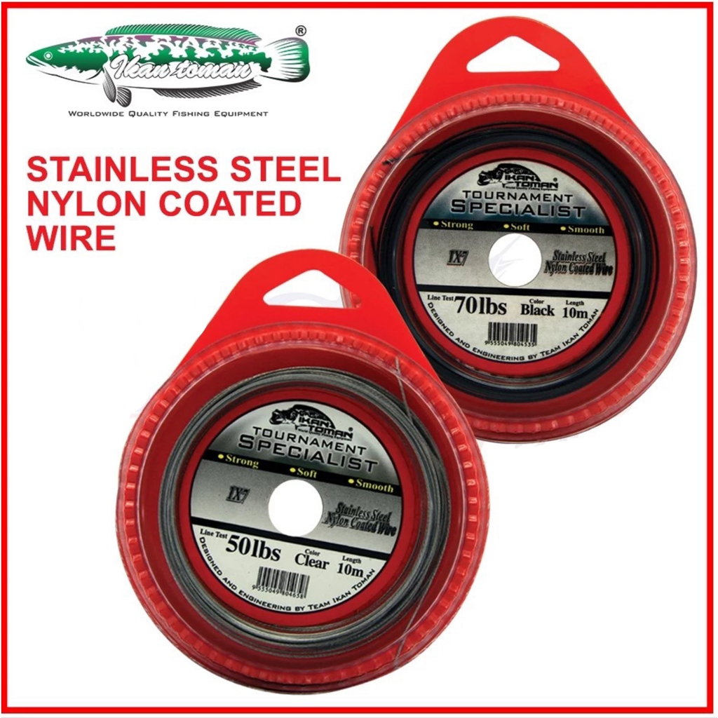 5LB-150LB Perambut Dawai Kabel Stainless Steel Nylon Coated Wire Leader ...