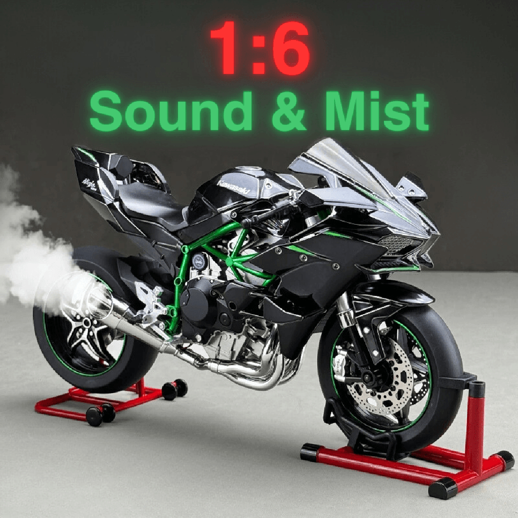 XLG Kawasaki H2R 20231:6 Diecast Motorcycle with Realistic Sound and ...
