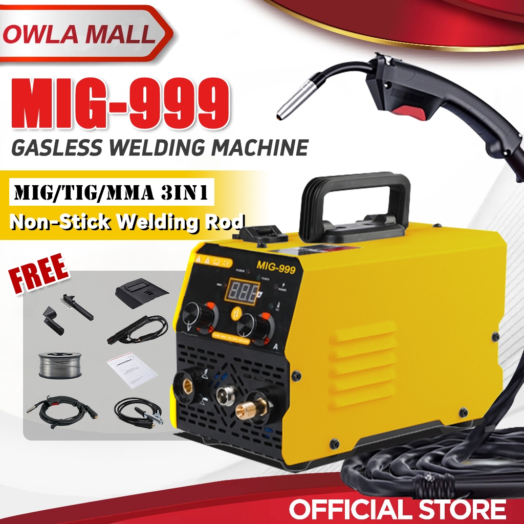 Free Welding Wire】MIG-999 MIG Welding Machine Set Gasless Mesin Welding ...