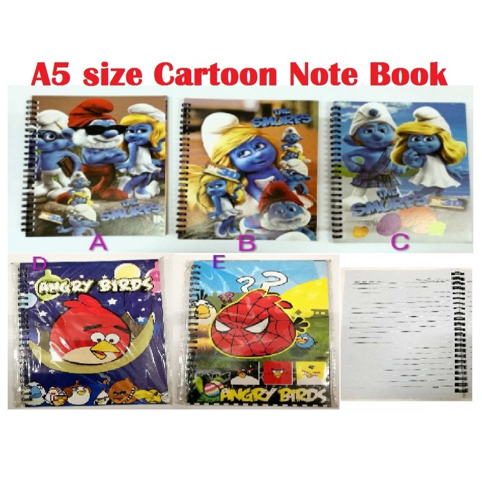 Buku Nota A5 Smurfs | A5 Notebook Stationery Gift | Buku Sekolah Alat ...