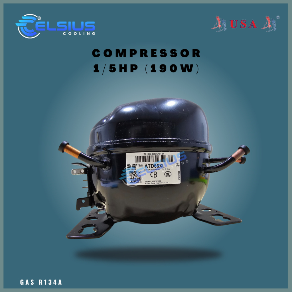 USA REFRIGERATOR COMPRESSOR R134A 1/5HP Peti Sejuk | Shopee Malaysia