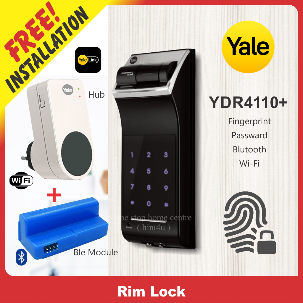 Yale YDR4110+ Fingerprint, Pin, Bluetooth Optional Smart Digital Rim ...
