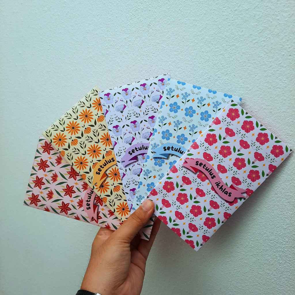 Sampul Duit Raya | Money Envelope | Floral Pattern design by ...