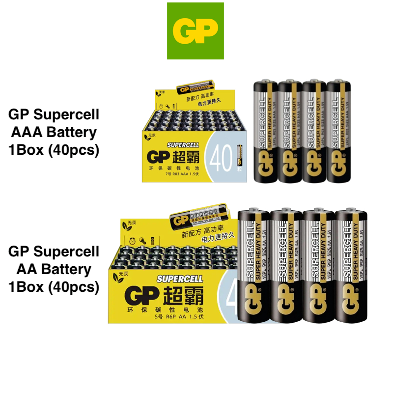 GP Supercell Battery 1.5V Heavy Duty Bateri AA / AAA Clock Toyskop GP ...
