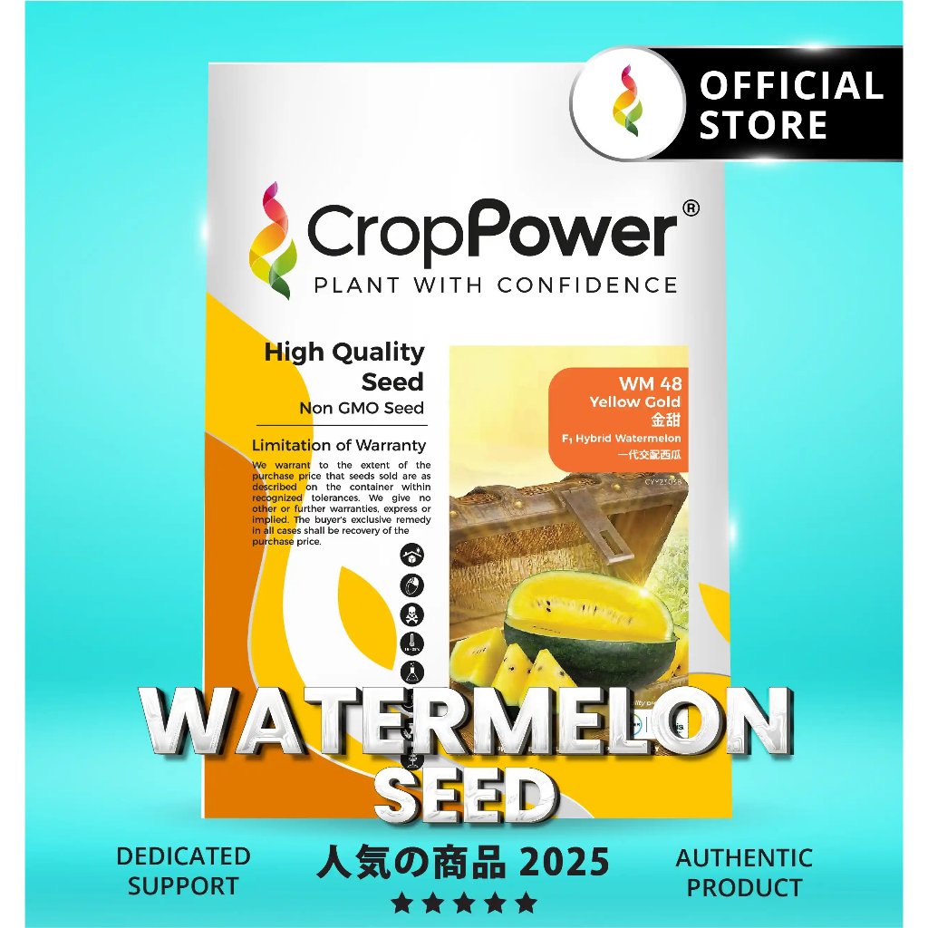 (10 GRAM) Biji Benih Tembikai Kuning Yellow Gold 金甜 WM48 CROP POWER F1 ...