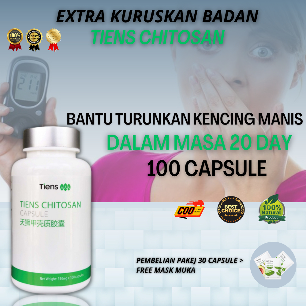 Tianshi Chitin Chitosan Tiens Ubat Kencing Manis Diabetes Asam Urat ...