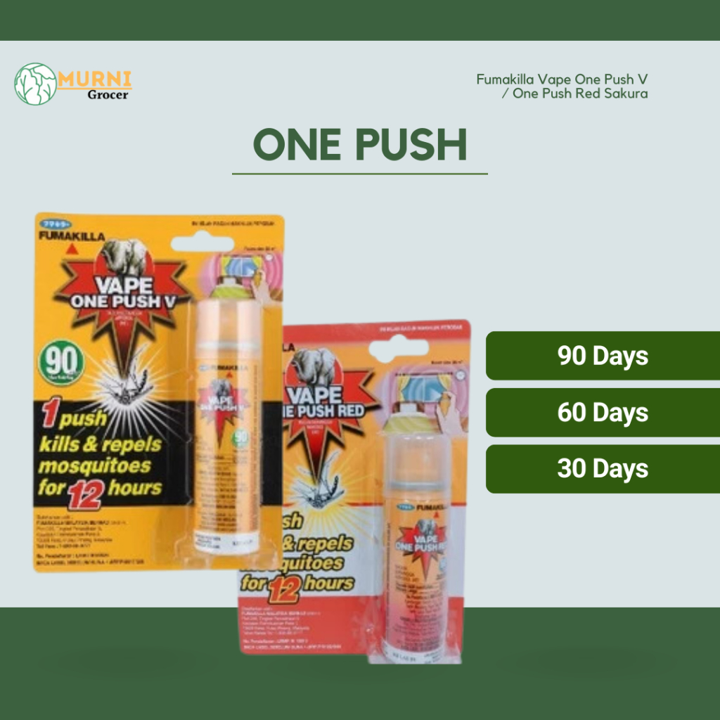 Fumakilla Vape One Push V / One Push Red Sakura (90/60/30 Days) | Murni ...