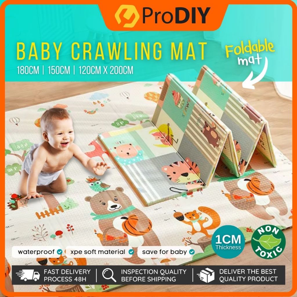 XPE Non Toxic Baby Crawling Floor Mat Pad Large Foldable Foam Playmat ...