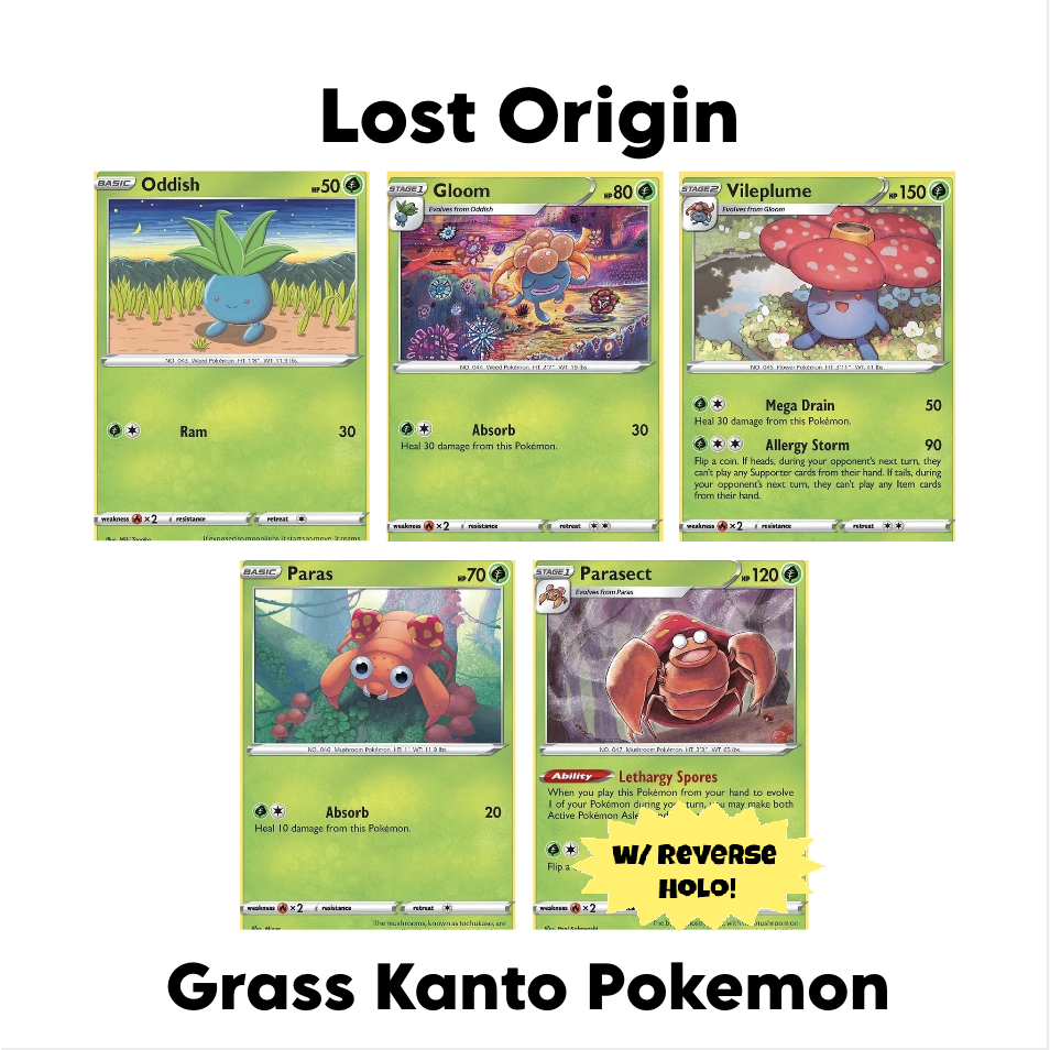 Pokemon TCG Grass Kanto Pokemon [Lost Origin][Obsidian Flames] | Shopee ...
