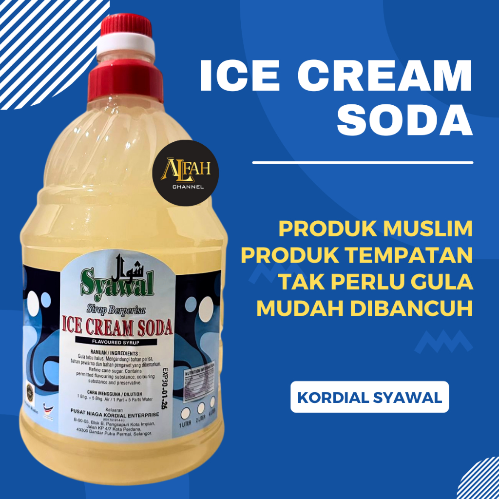 ICE CREAM SODA KORDIAL SYAWAL BERPERISA VANILLA | Shopee Malaysia