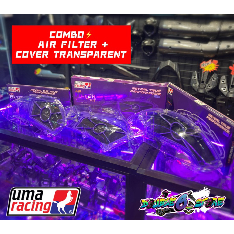 COMBO SET AIR FILTER UMA RACING + AIR FILTER COVER NVX155 V1 V2 VARIO ...