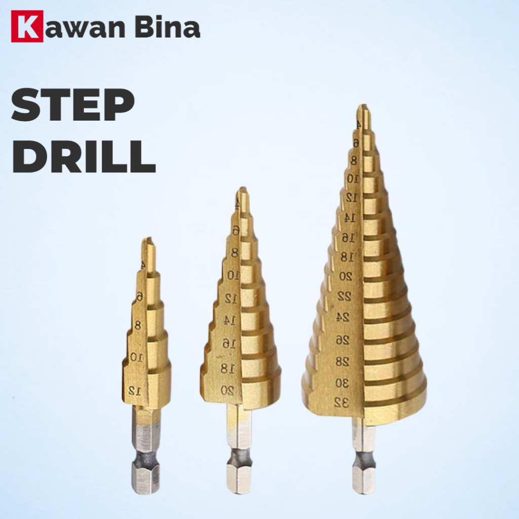 Set Bit Gerudi Step HSS Bersalut Titanium HSS Titanium Coated Step ...