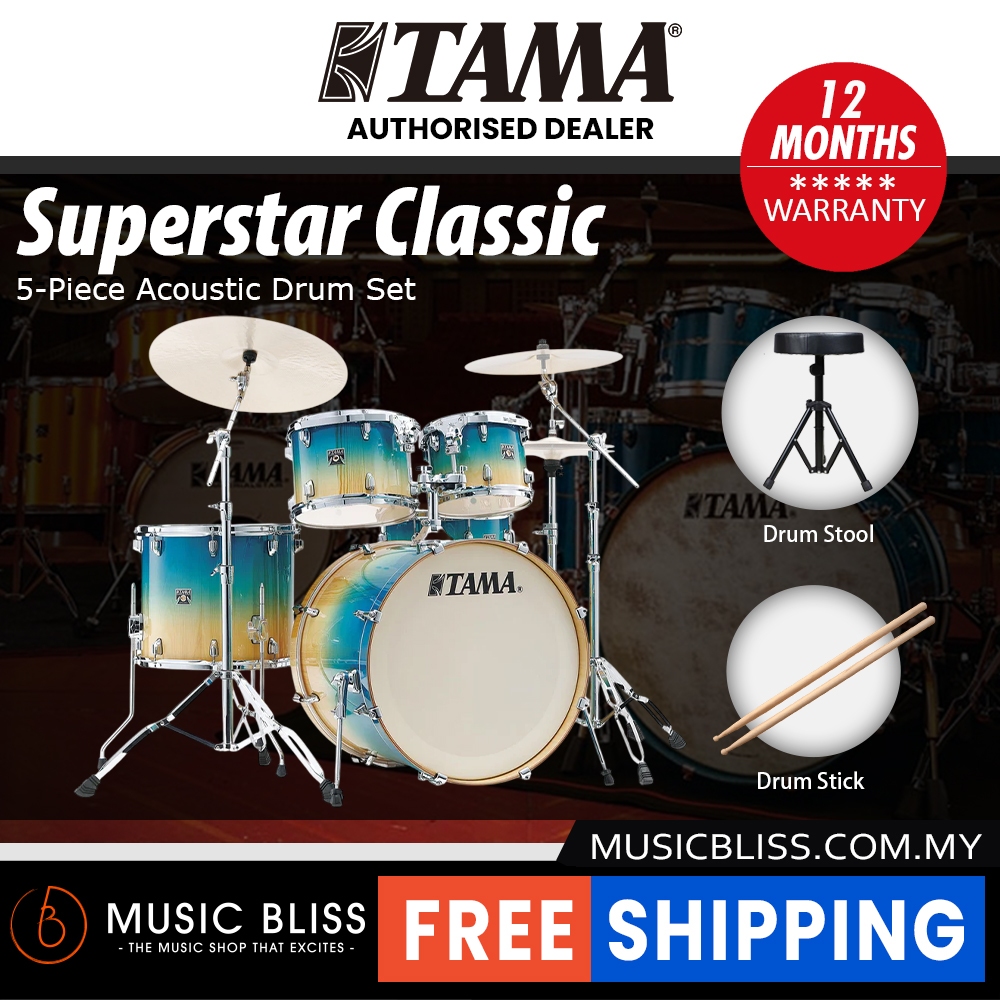 Tama Superstar Classic 5-piece Shell Pack - 22" Kick - Caribbean ...