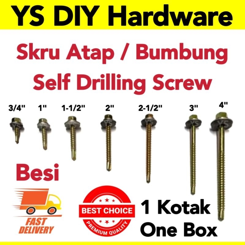 Skru Atap Besi Bumbung Self Drilling Screw | Shopee Malaysia