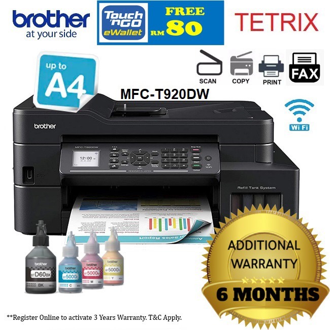Brother MFC-T920DW Original Ink Tank Print Scan Copy Fax Duplex Wifi ...