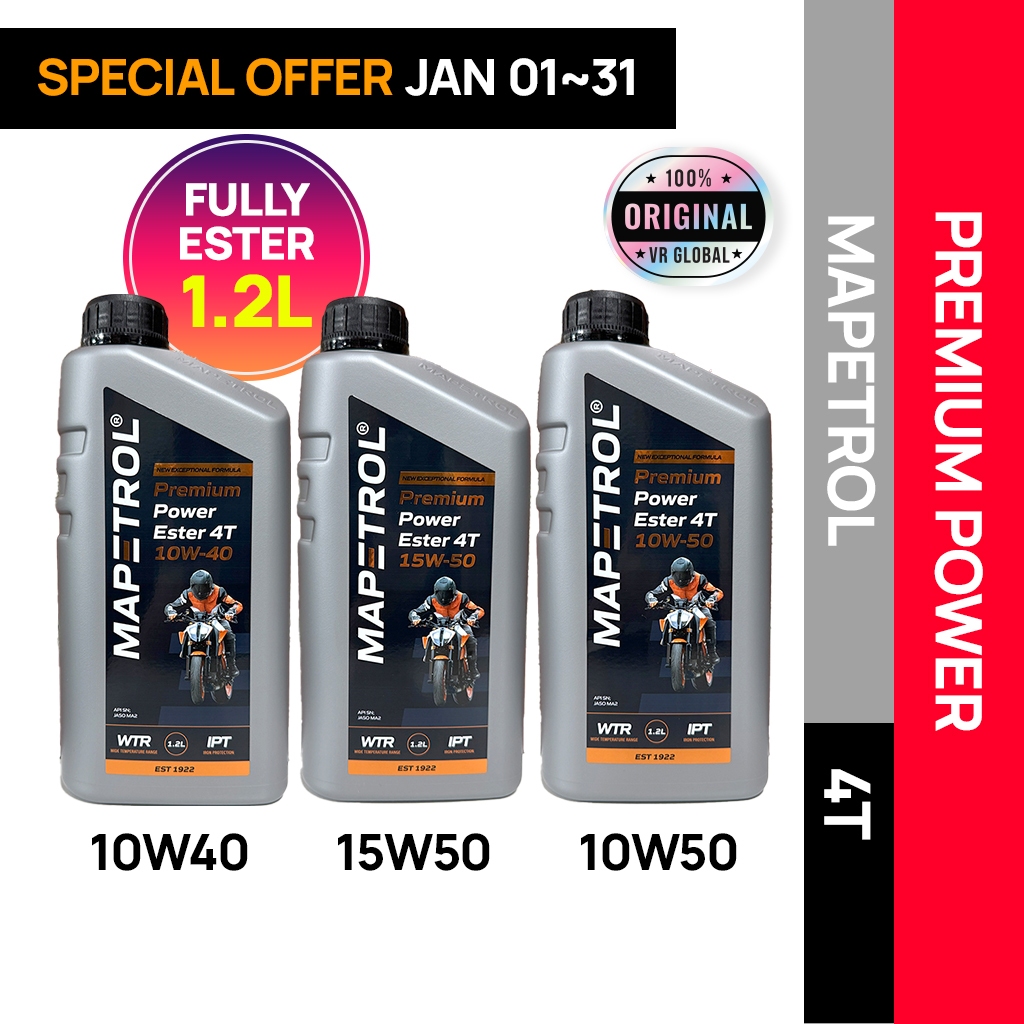 MAPETROL PREMIUM POWER ESTER 1.2L 15W50 / 10W50 / 10W40 FULLY ENGINE ...