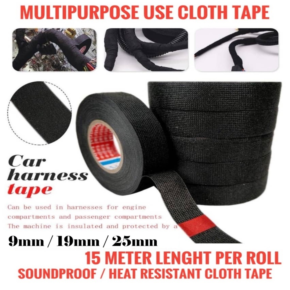 Heavy Duty Wire Tape Fabric Cloth Adhesive Wiring Fireproof Sound Proof ...