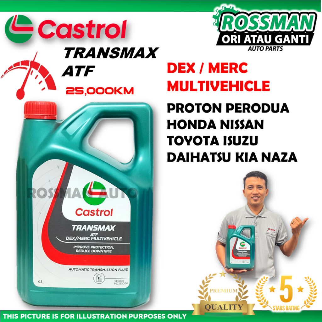 Genuine DEX Mercon Castrol Transmax 4L ATF Multivehicle AT Gear Oil ...