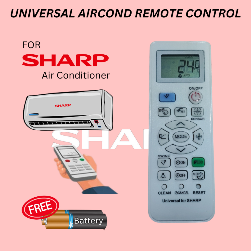 SHARP AIRCOND UNIVERSAL REMOTE CONTROL REPLACEMENT AIR CONTIDIONER ...