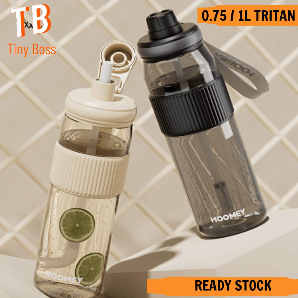 HOOMEY Tritan Bottle 1L Leakproof Tritan BPA-Free Plastic Water Bottle ...