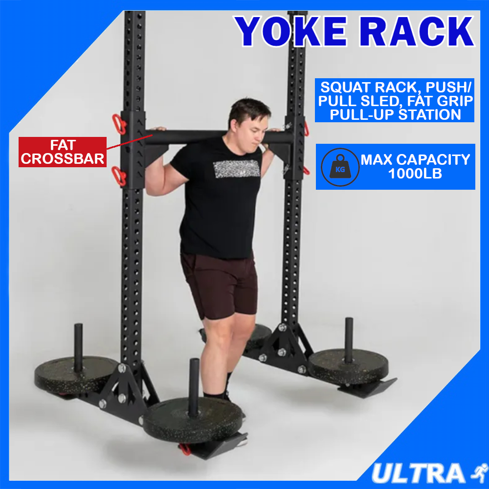 Commercial Weightlifting Stand Strongman Yoke Rack Fat Bar Pull-Up ...