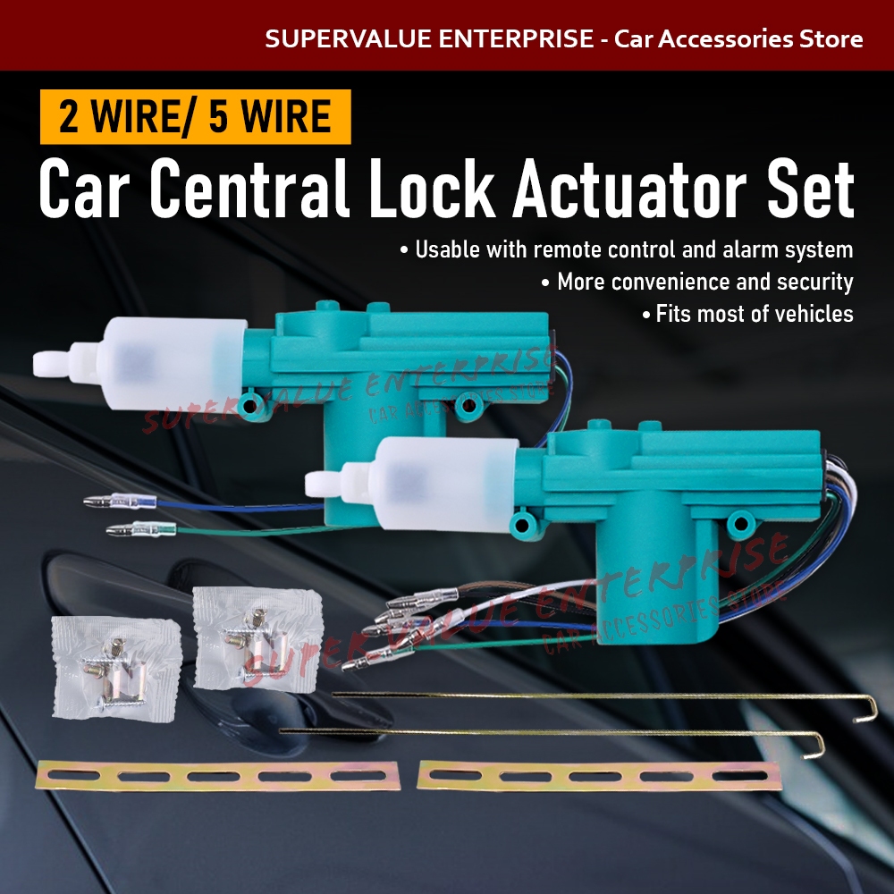 2/5 Wire Wayar Car Central Locking System Wire Door Lock Actuator Set ...