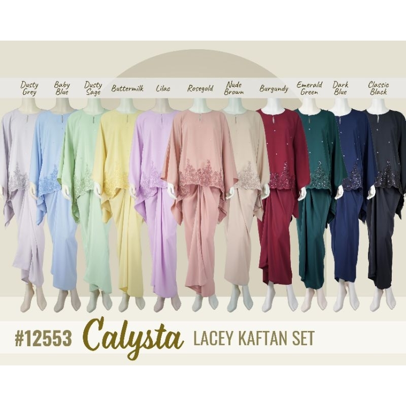 *READY STOCK* CALYSTA LACEY KAFTAN SET KOLEKSI RAYA 2025* | Shopee Malaysia
