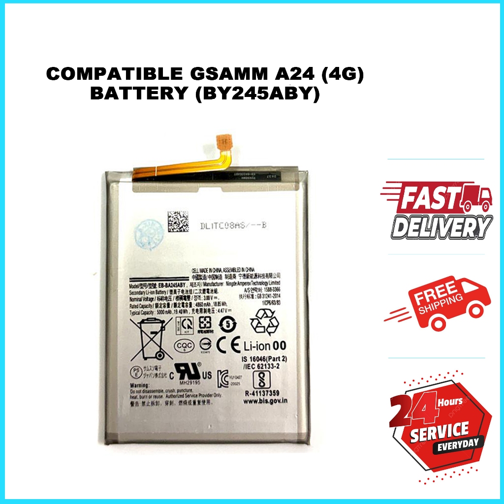 COMPATIBLE TC GSAMM A24 / A245 (4G) BATTERY (EB-BA245ABY) | Shopee Malaysia