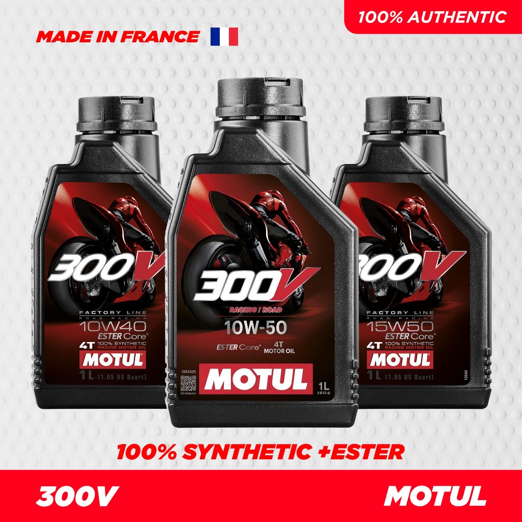 MOTUL 300V FACTORY LINE ROAD RACING 4T 10W40 10W50 15W50 5W40 ESTER Fully Synthetic Engine Oil ...