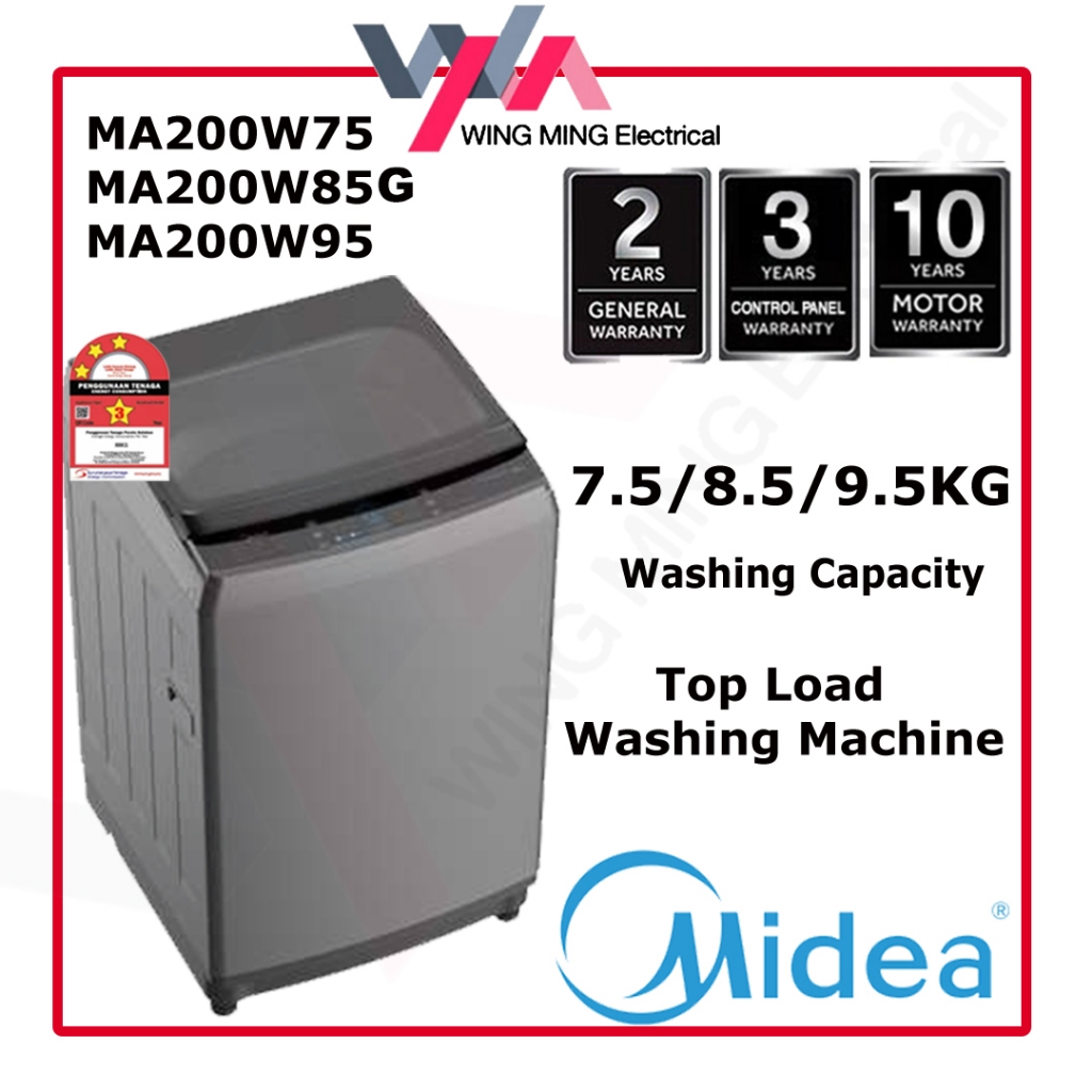 Midea 7.5KG/8.5KG/9.5KG Top Load Washing Machine Washer/Mesin Basuh ...